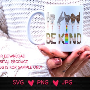 Sign Language Be Kind Svg Printable Kindness in Sign Language Print ...