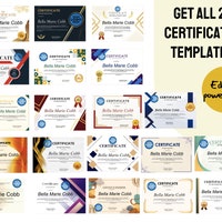 Editable Certificate Template Powerpoint, Certificate of Achievement ...
