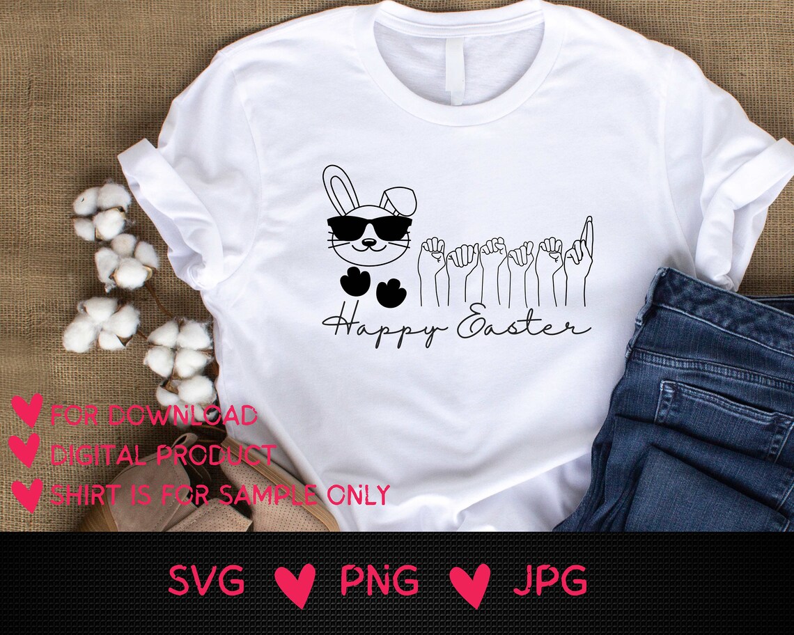 Happy Easter Sign Language Svg Printable Greetings in Sign Language ...