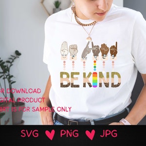 Sign Language Be Kind Svg Printable Kindness in Sign Language Print ...