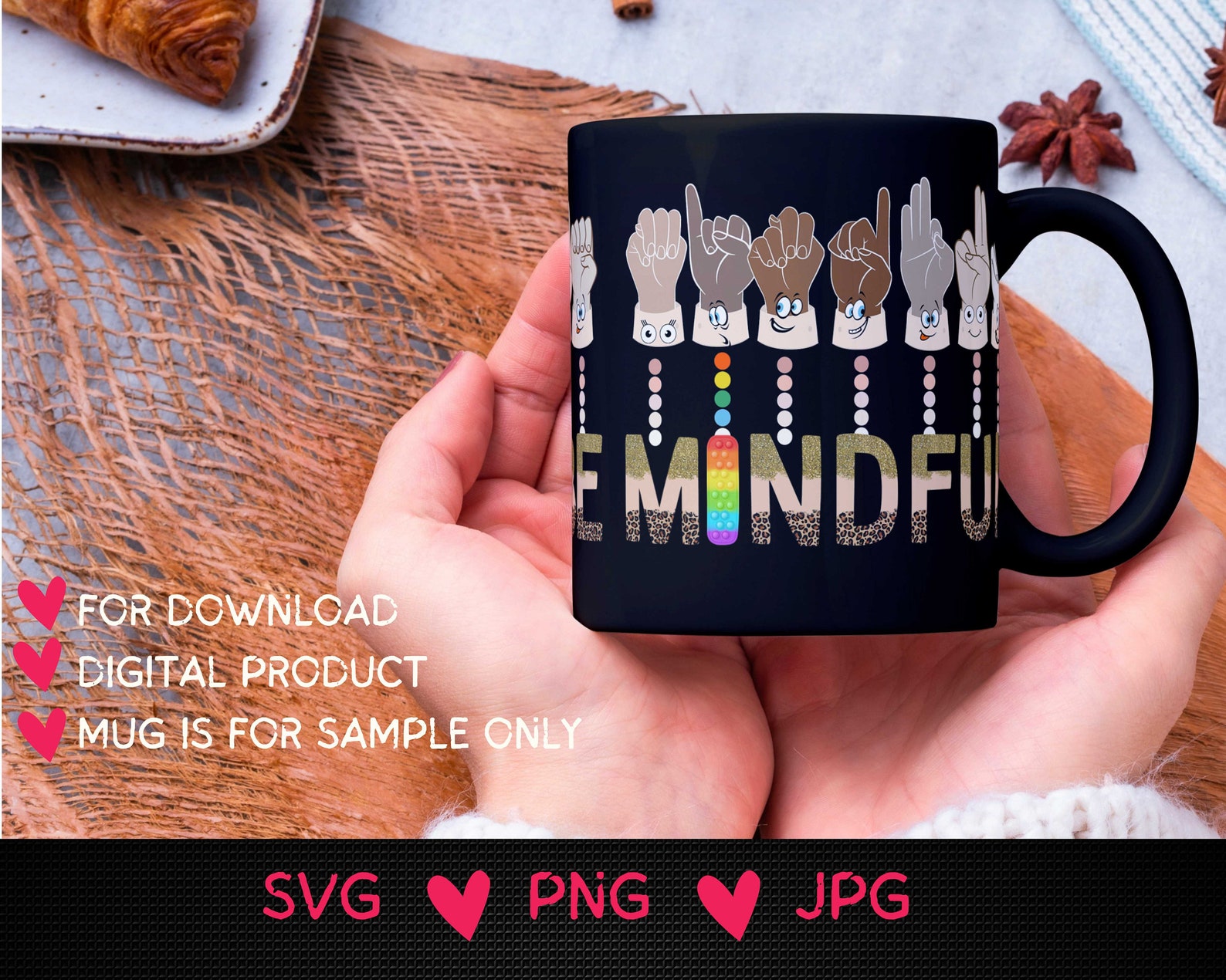Sign Language Be Mindful Svg Printable Mindfulness in Sign Language ...