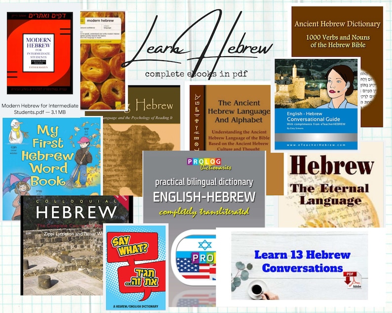 HEBREW LANGUAGE Learning Materials Compilation of Ebooks,instructions ...