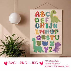 Engaging Alphabet Letters in Dinosaur Theme for Kids Learning in SVG ...