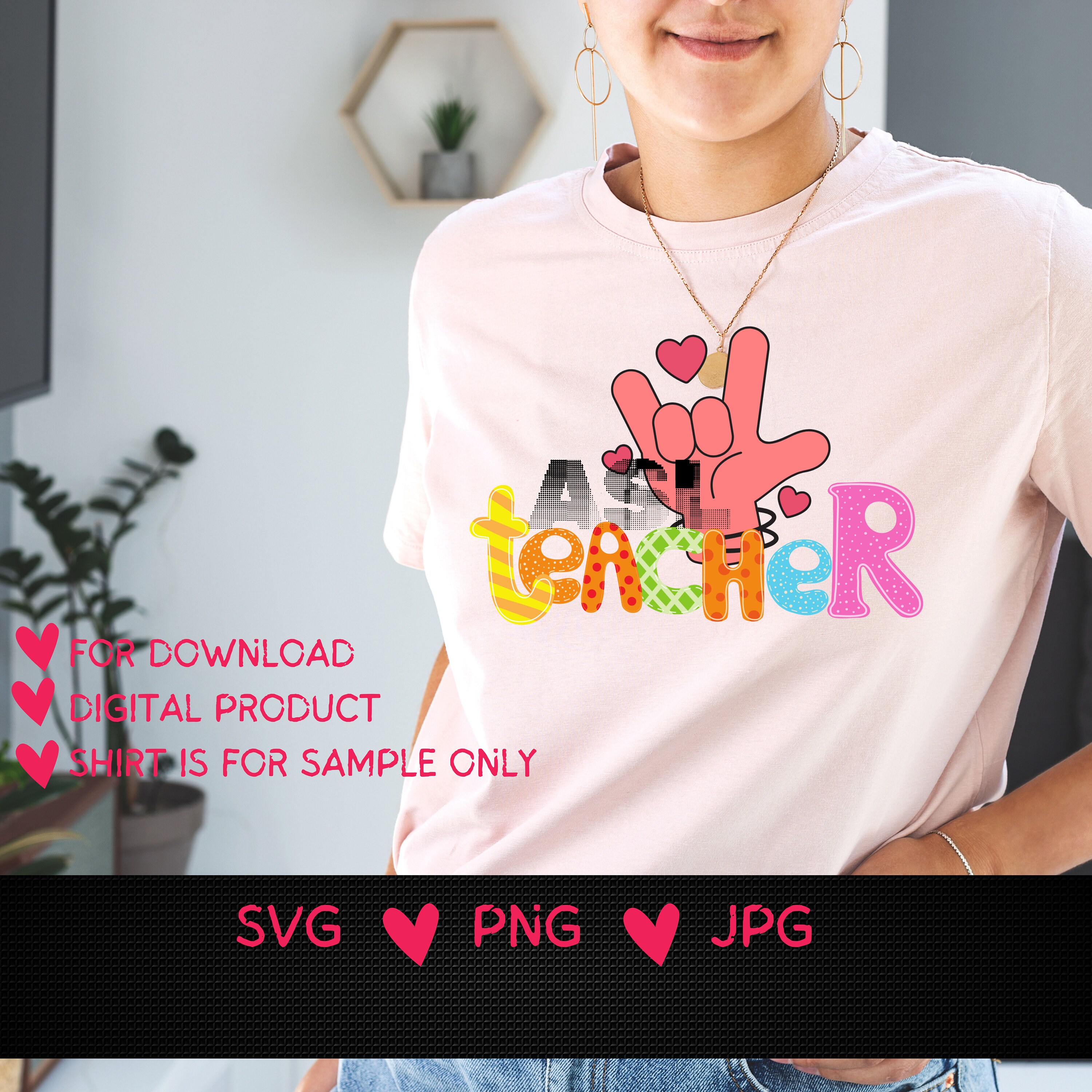 ASL Teacher Love Sign Language SVG Print (digital Download) - Etsy