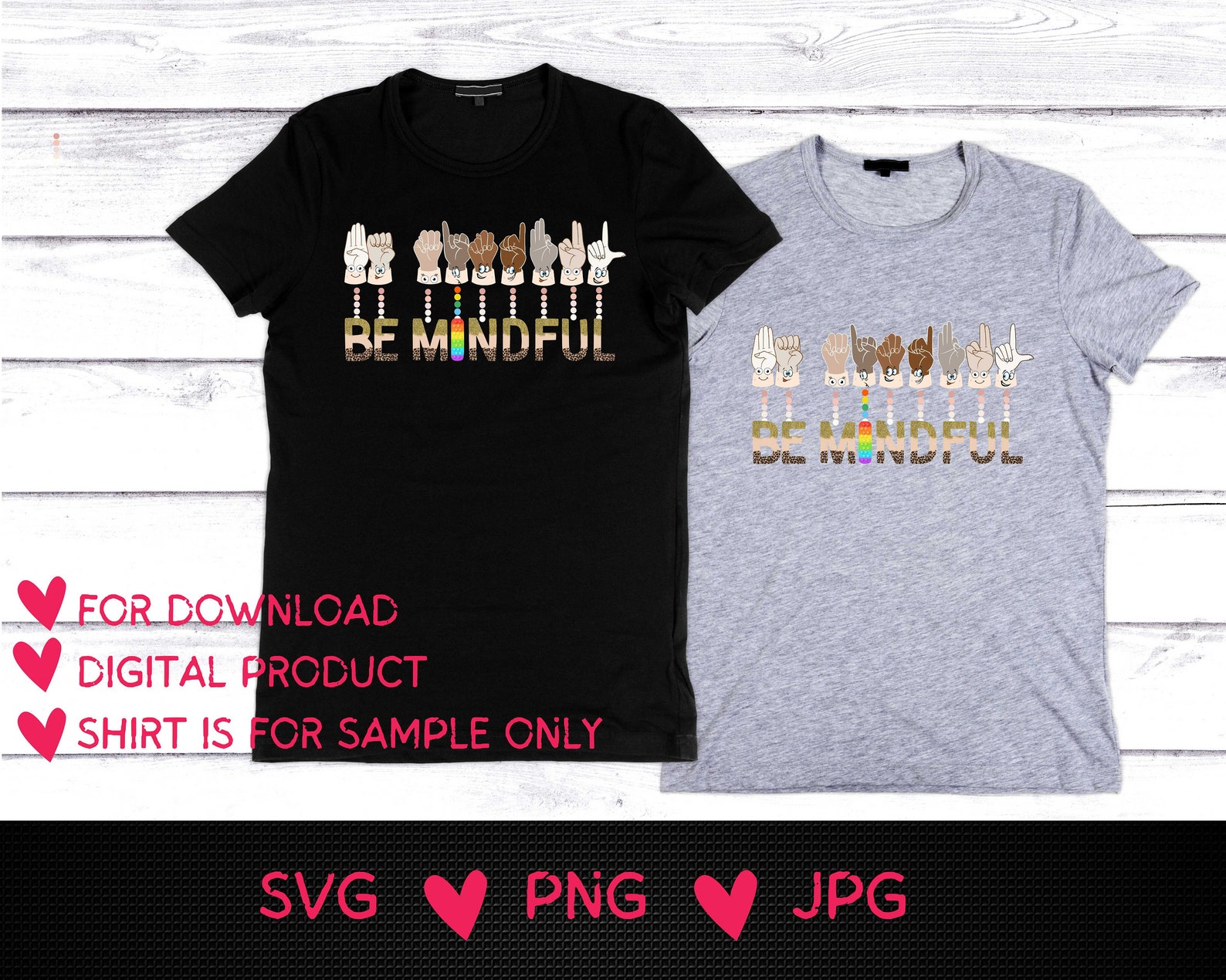 Sign Language Be Mindful Svg Printable Mindfulness in Sign Language ...