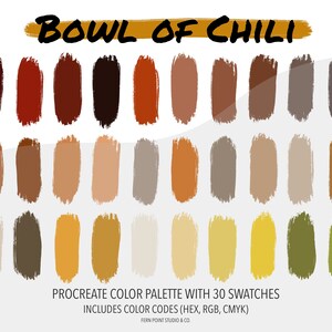 Procreate Color Palette Bowl of Chili Instant Download Digital File ...