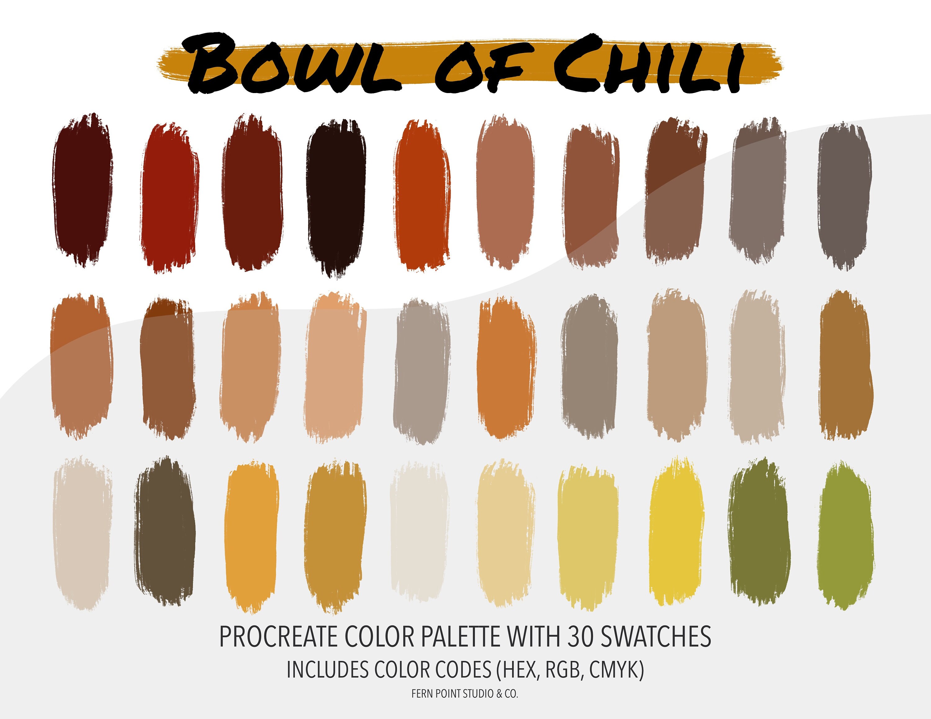 Procreate Color Palette Bowl of Chili Instant Download Digital File ...