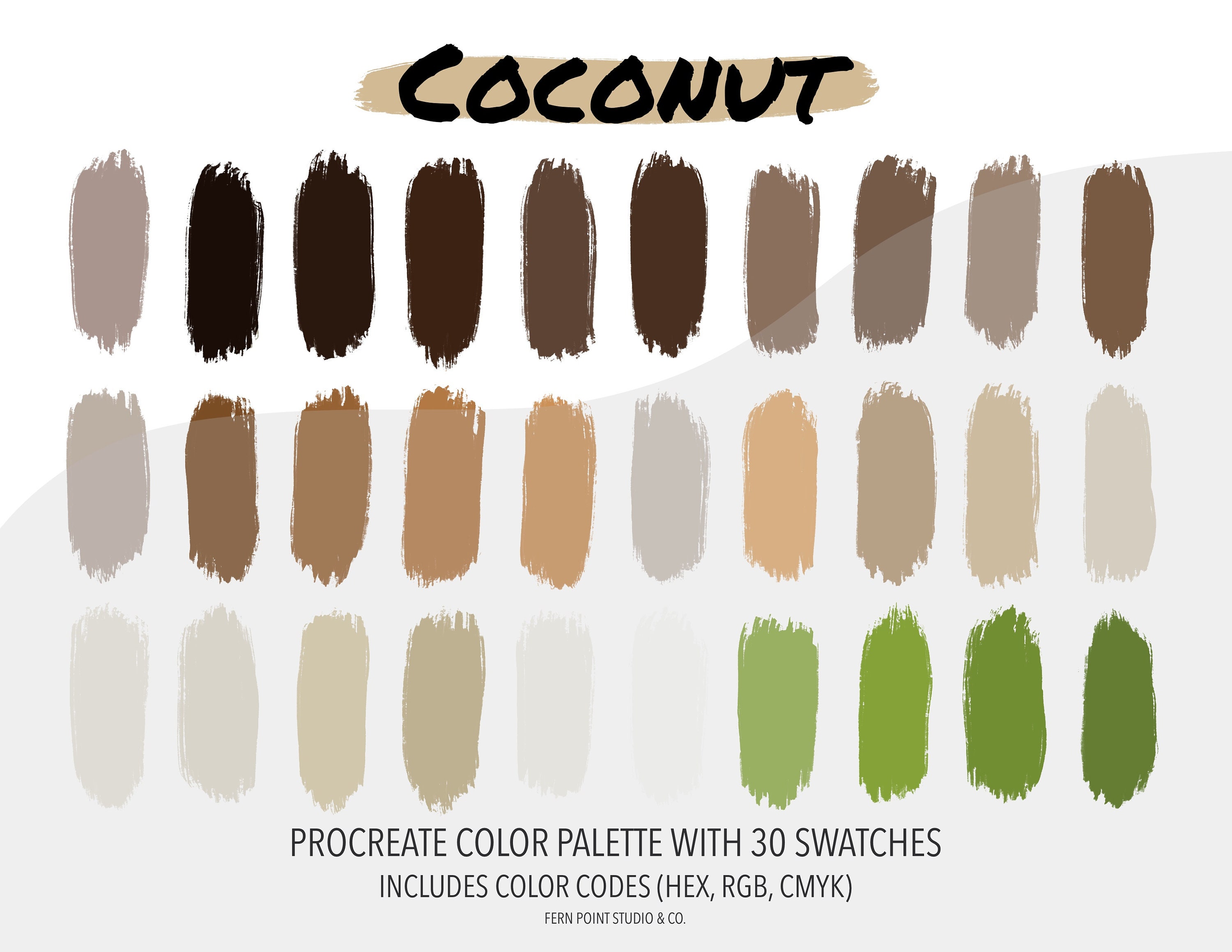 Procreate Color Palette | Coconut | Instant Download | Digital File ...