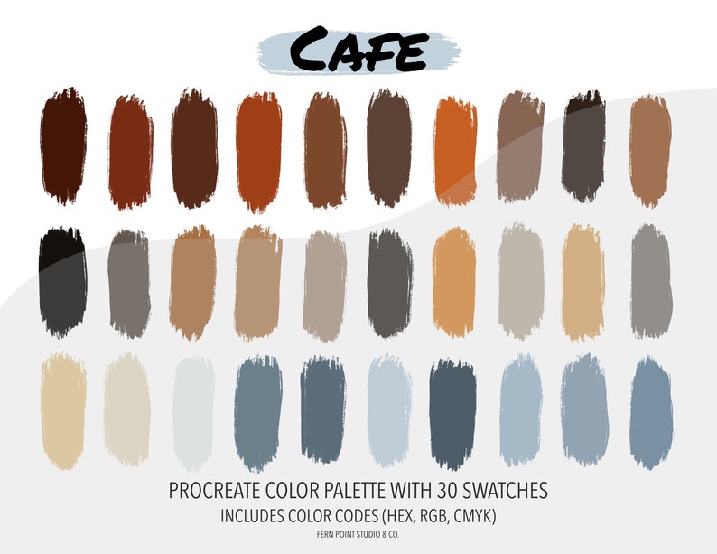 Procreate Color Palette Cafe Instant Download Digital File Color ...