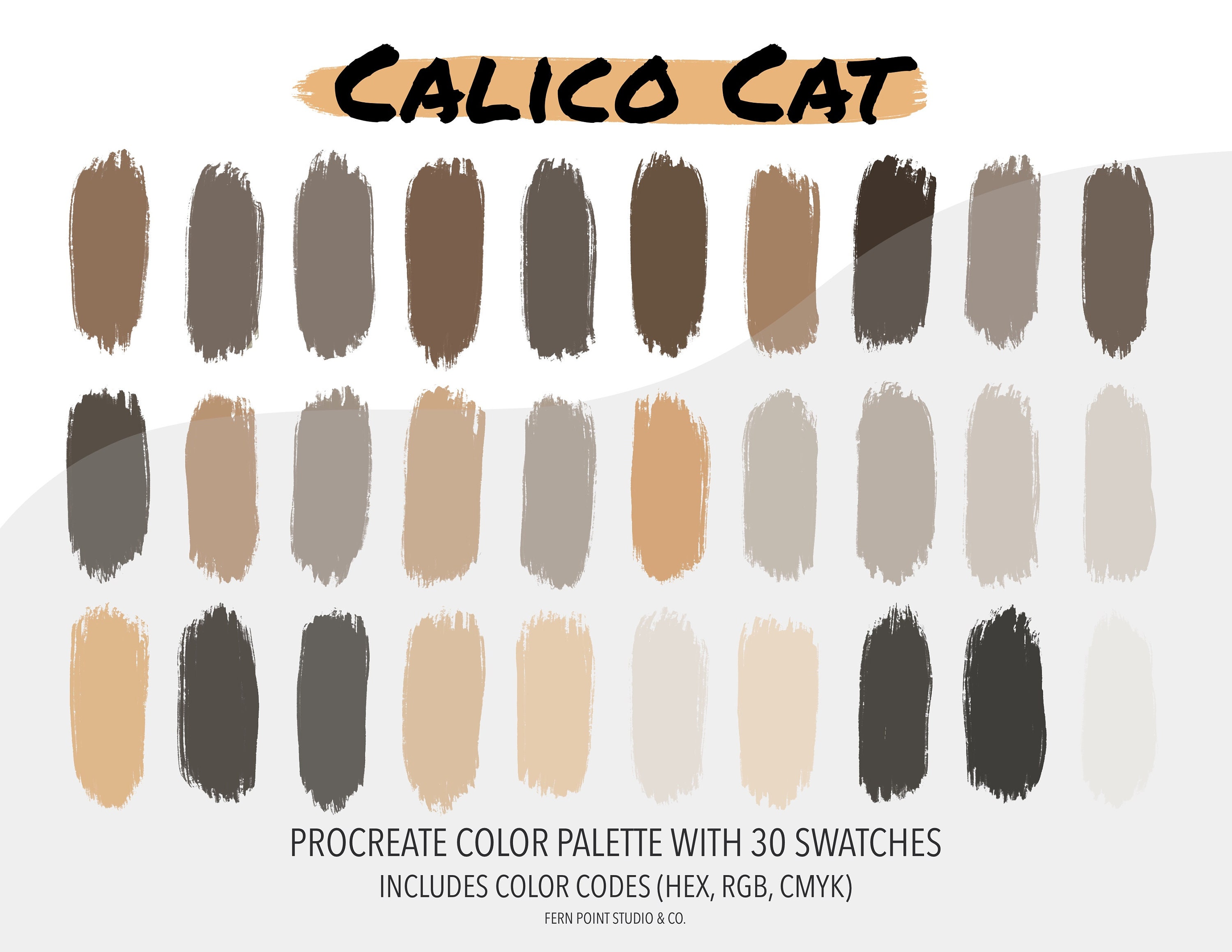 Procreate Color Palette | Calico Cat | Instant Download | Digital File ...