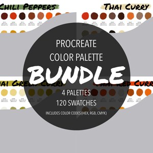 Procreate Color Palette Bundle | 4 Palettes | Thai Curry | Instant ...