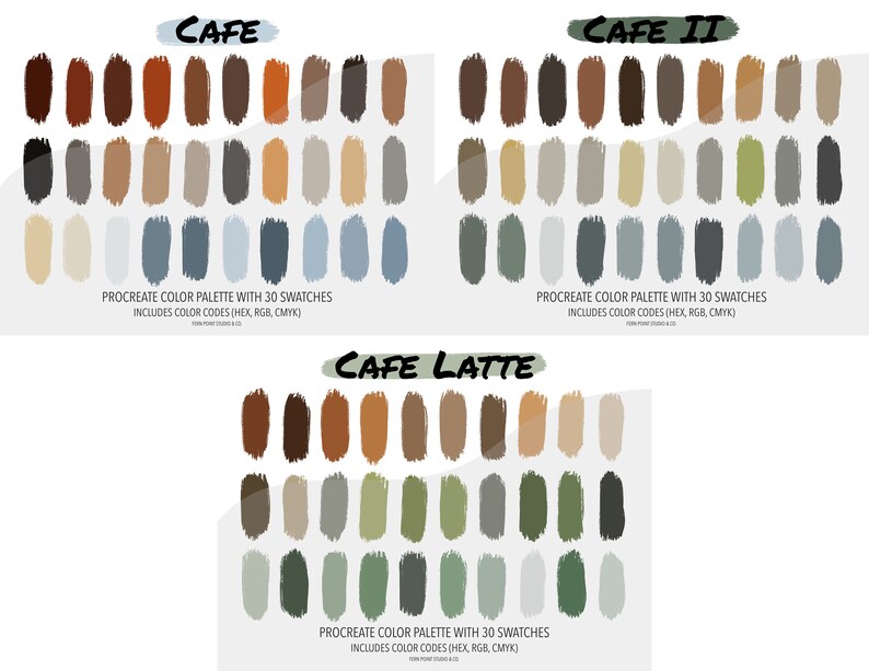 Procreate Color Palette Bundle | 9 Palettes | Coffee Shop | Instant ...