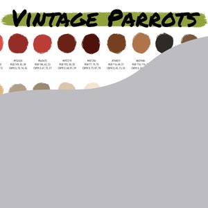 Procreate Color Palette | Vintage Parrots | Instant Download | Digital ...