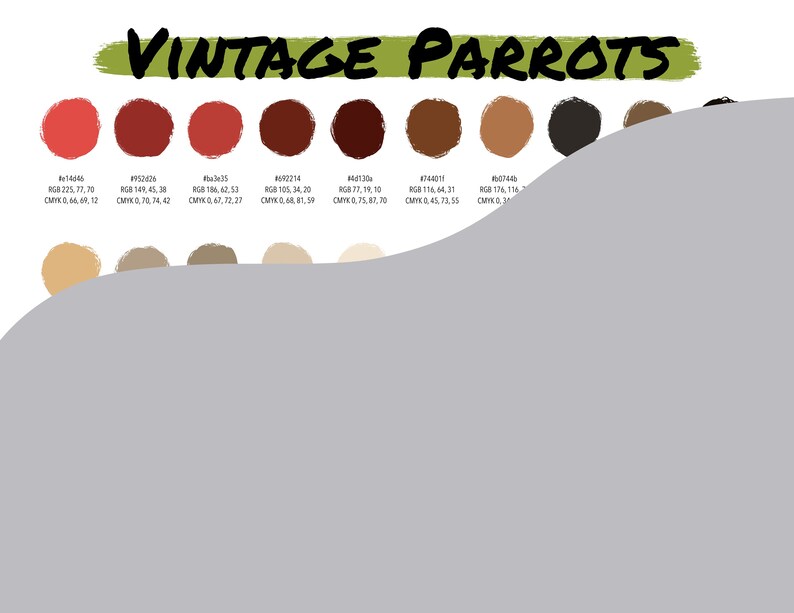 Procreate Color Palette Vintage Parrots Instant Download Digital File ...