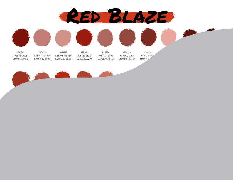 Procreate Color Palette | Red Blaze | Instant Download | Digital File ...