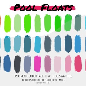 Procreate Color Palette | Pool Floats | Instant Download | Digital File ...