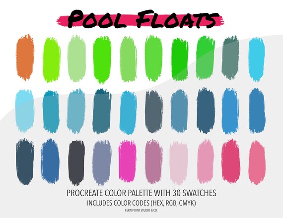 Procreate Color Palette Pool Floats Instant Download - Etsy