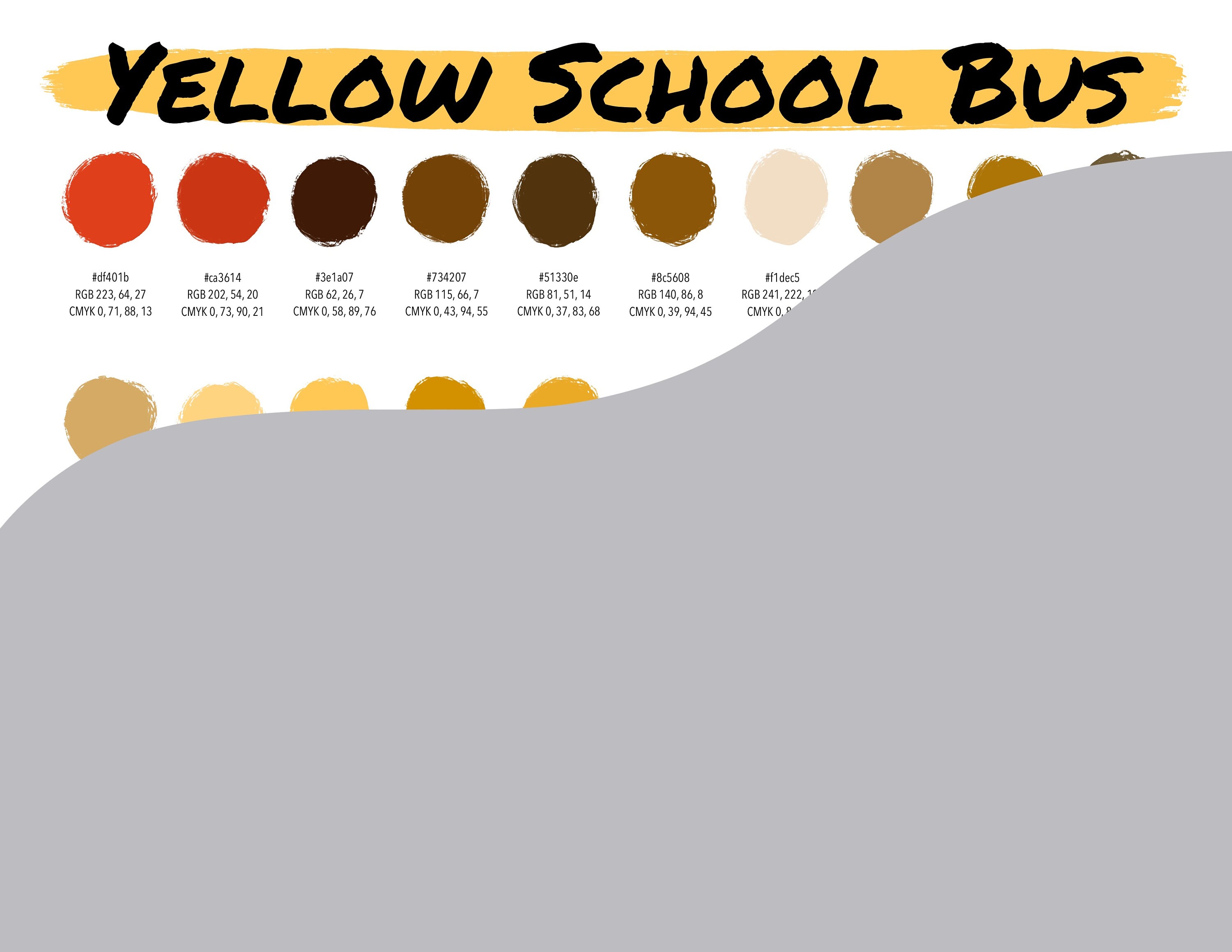 Procreate Color Palette | Yellow School Bus | Instant Download ...