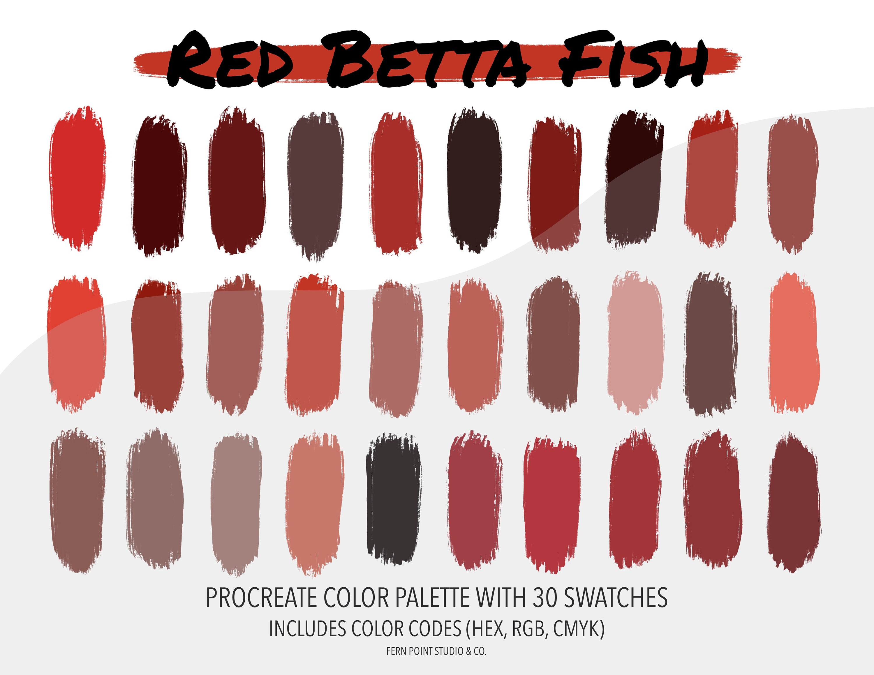 Procreate Color Palette | Red Betta Fish | Instant Download | Digital ...