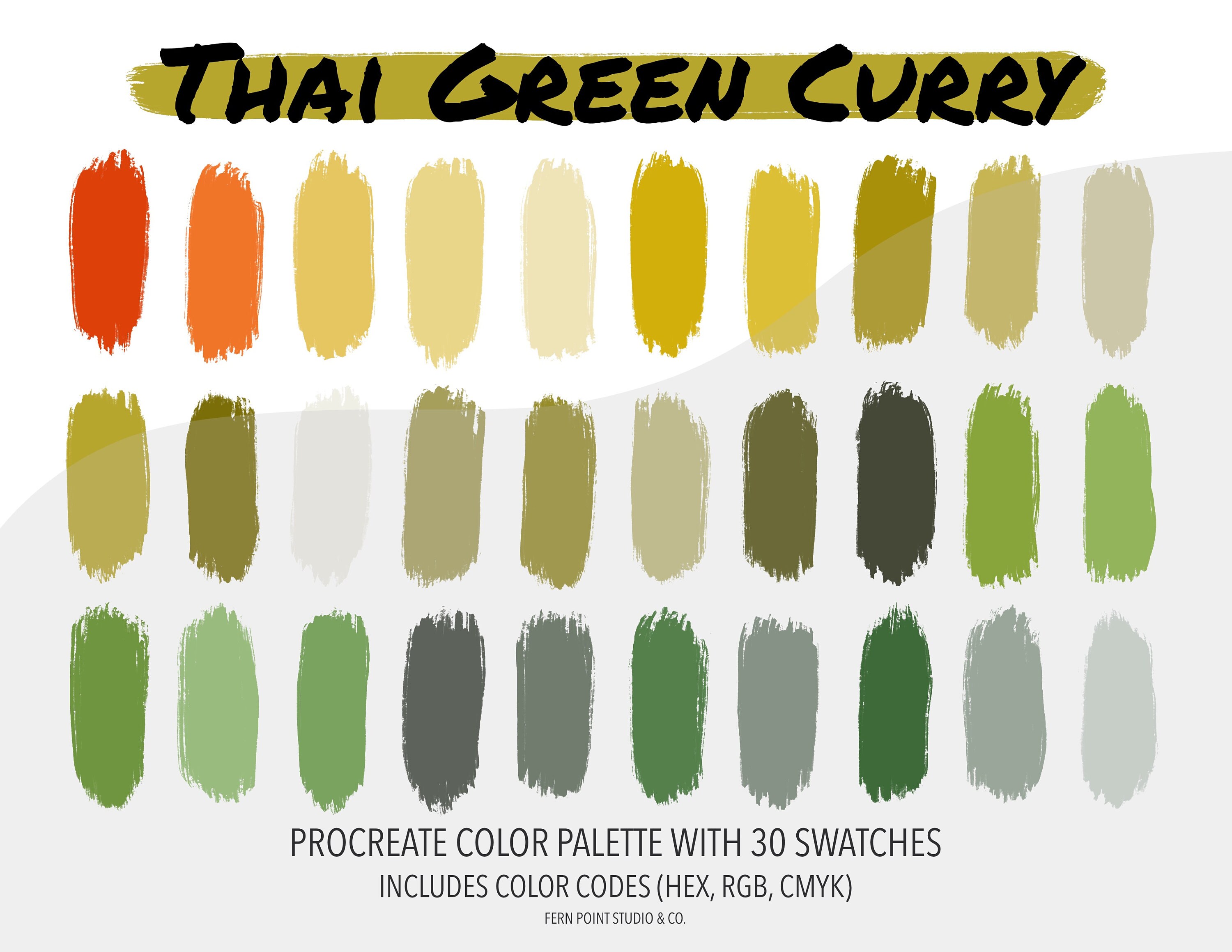 Procreate Color Palette Thai Green Curry Instant Download Digital File ...