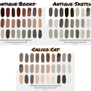 Procreate Color Palette Bundle | 9 Palettes | Light Academia | Instant ...