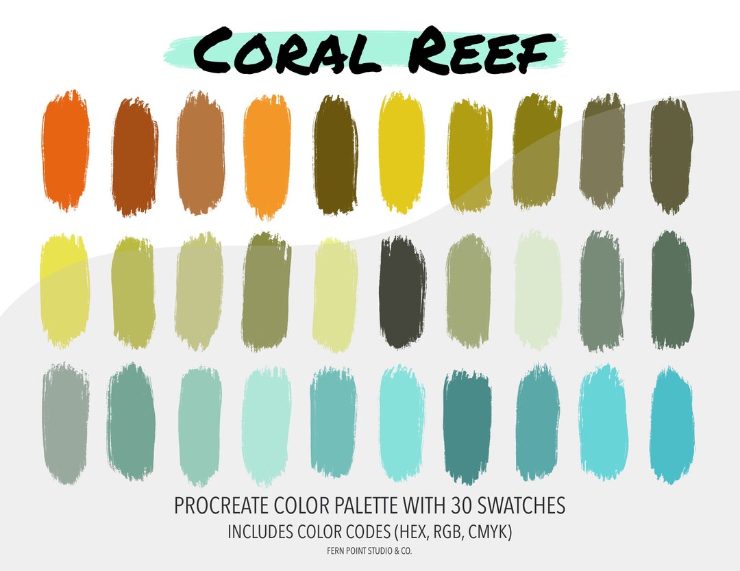 Procreate Color Palette | Coral Reef | Instant Download | Digital File ...