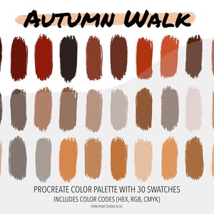 Procreate Color Palette | Autumn Walk | Instant Download | Digital File ...