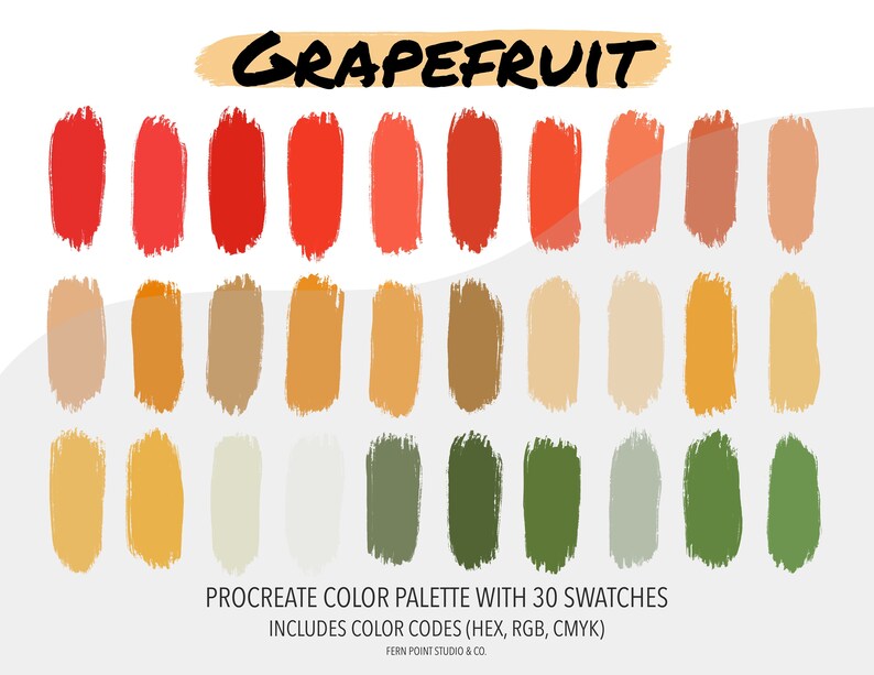 Procreate Color Palette Grapefruit Instant Download Digital File Color ...