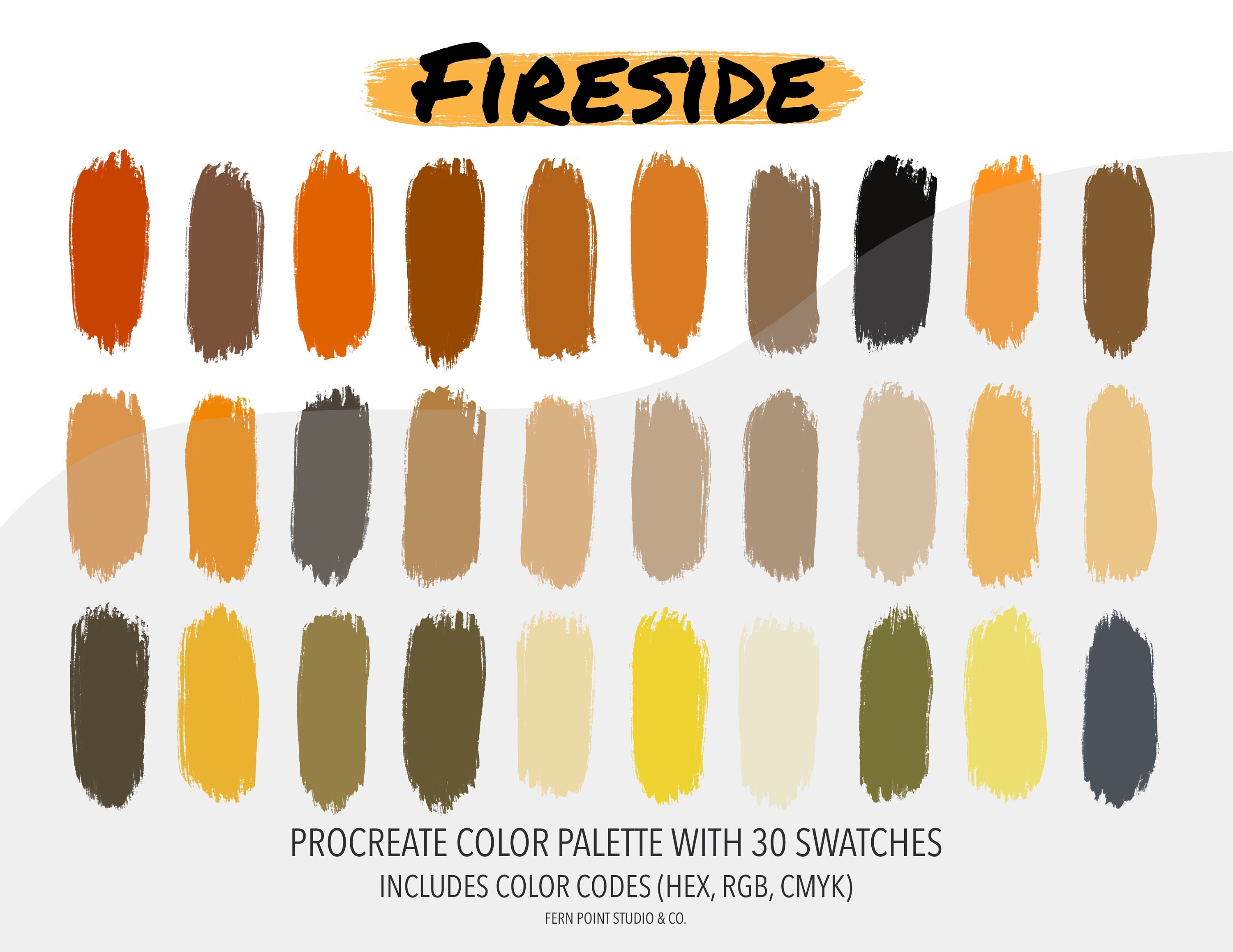 Procreate Color Palette | Fireside | Instant Download | Digital File ...