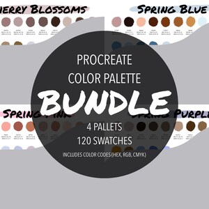 Procreate Color Palette Bundle 4 Palettes Spring Instant | Etsy