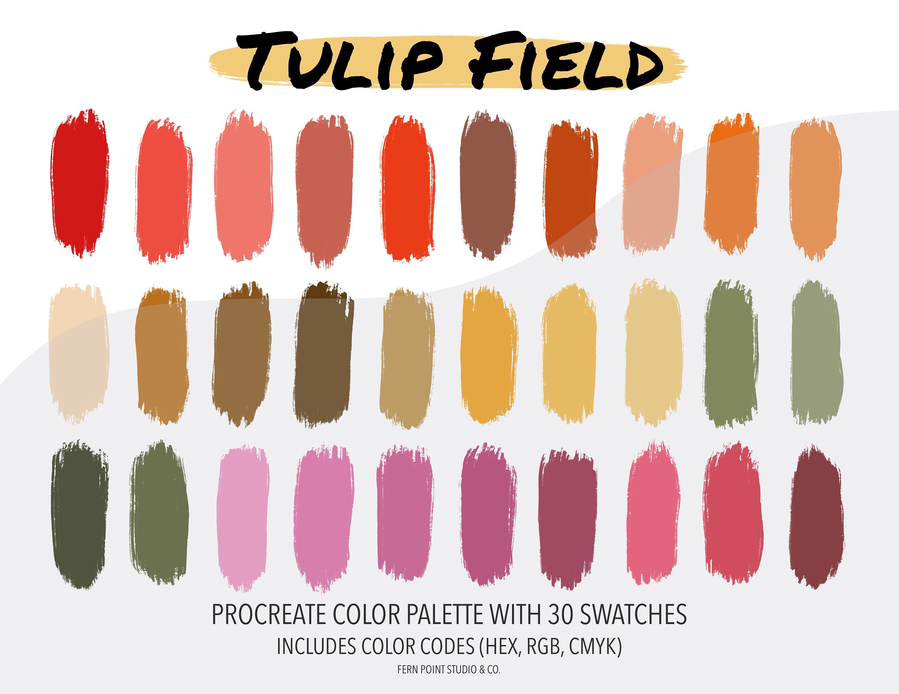 Procreate Color Palette Bundle 4 Palettes Flower Field Instant Download Digital File Color