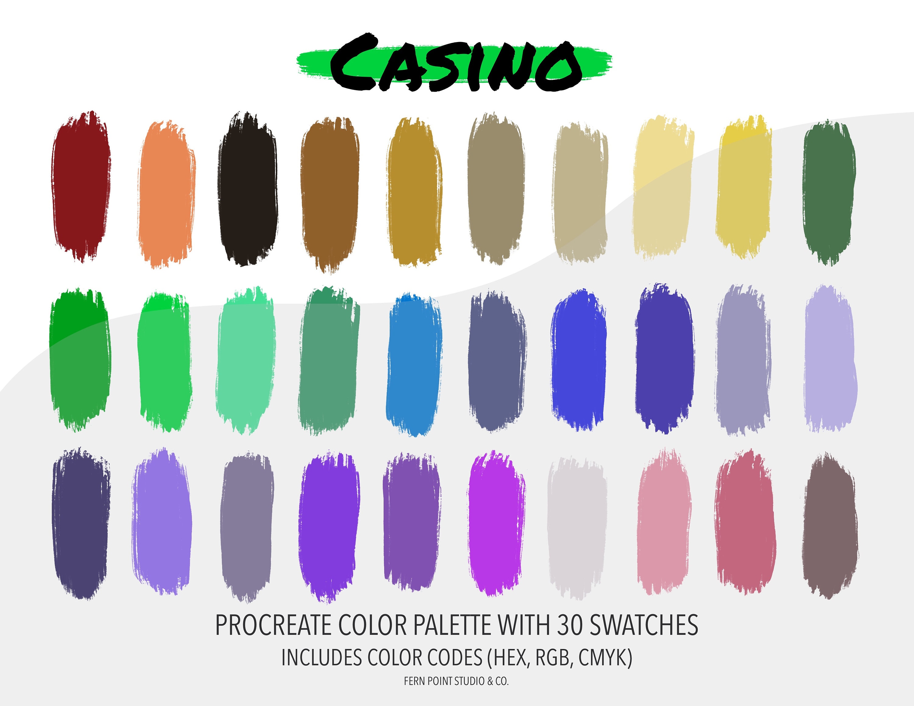 Procreate Color Palette | Casino | Instant Download | Digital File ...