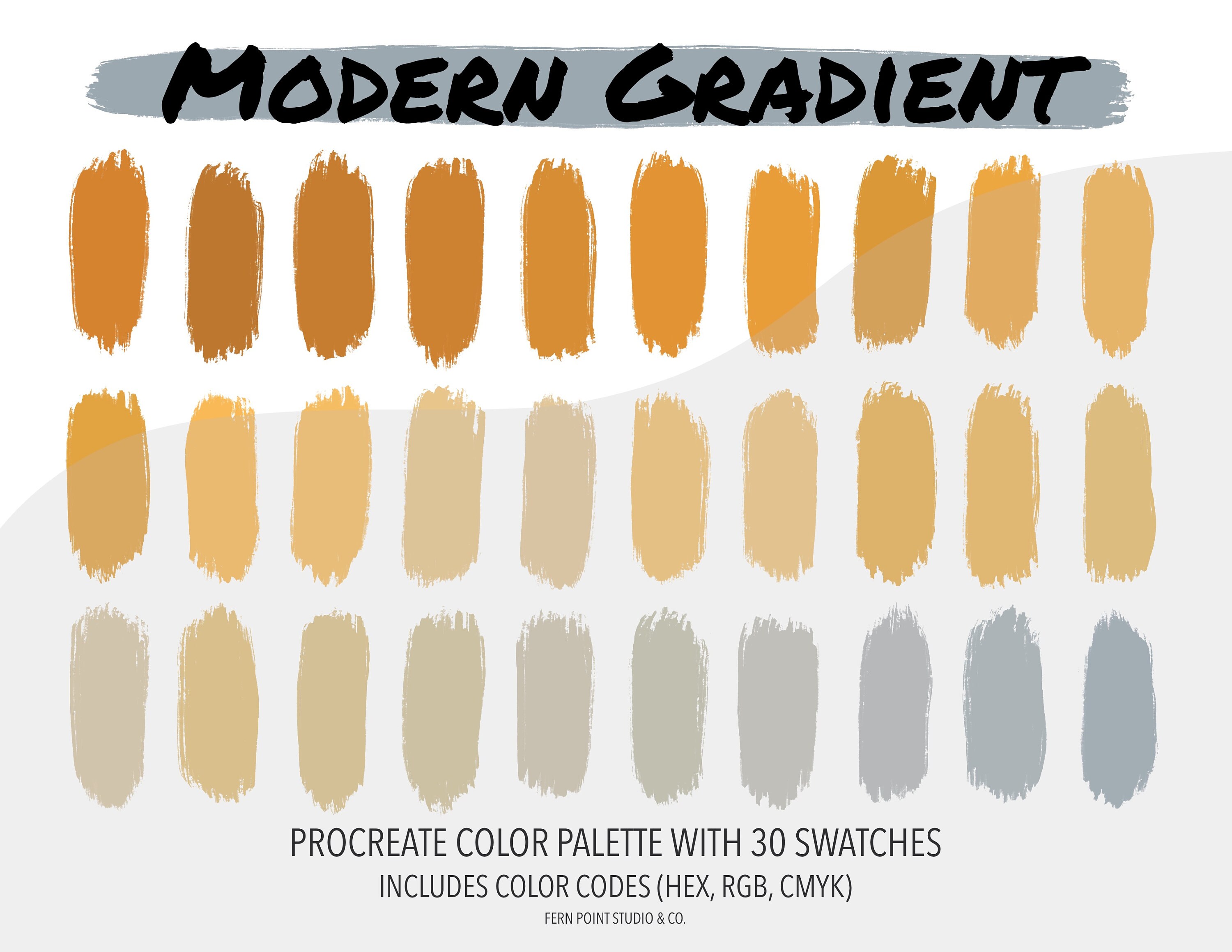 Procreate Color Palette Modern Gradient Instant Download Digital File ...
