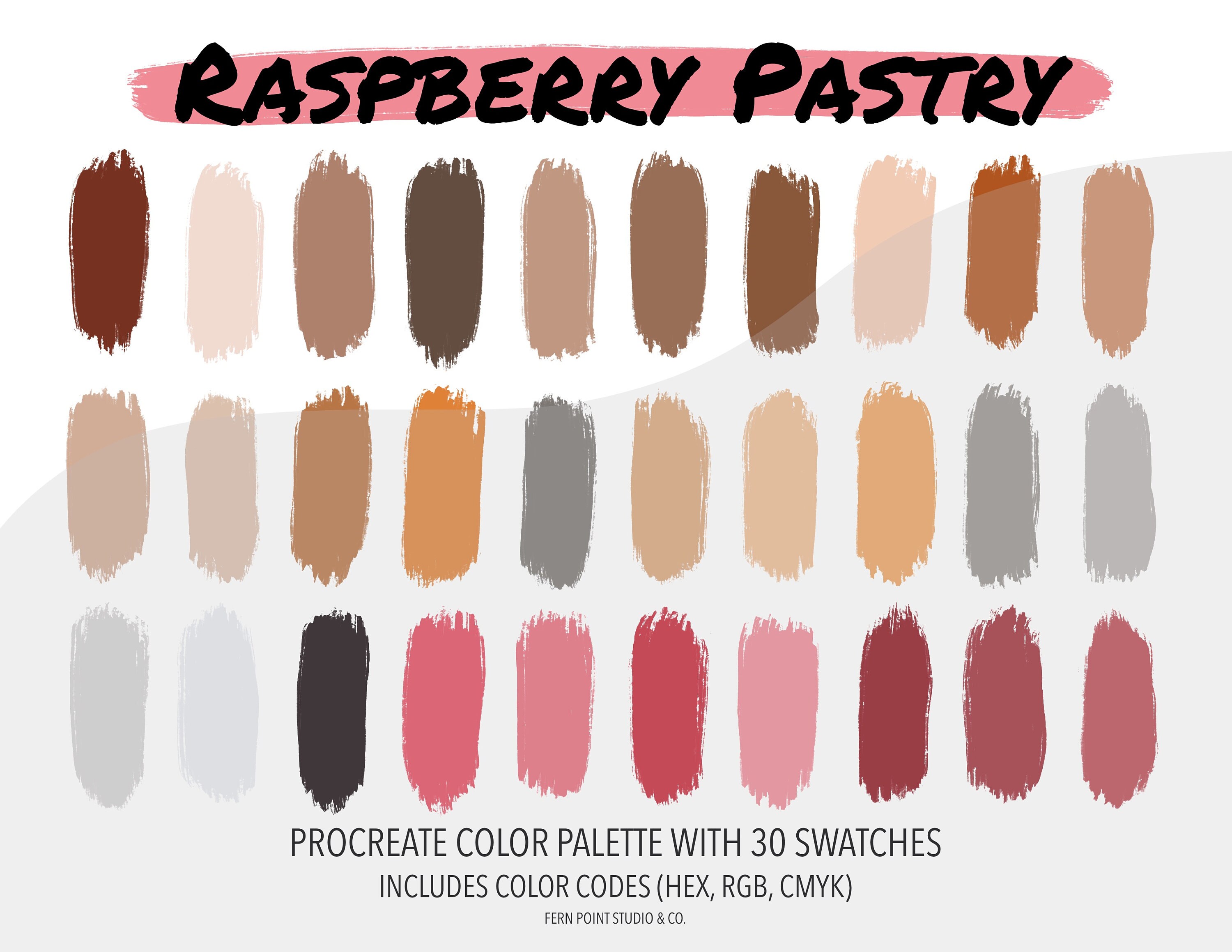 Procreate Color Palette | Raspberry Pastry | Instant Download | Digital ...