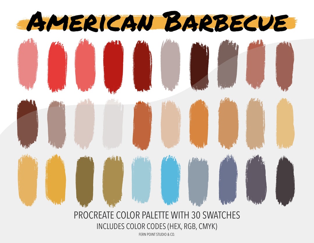 Procreate Color Palette American Barbecue Instant Download Digital File ...