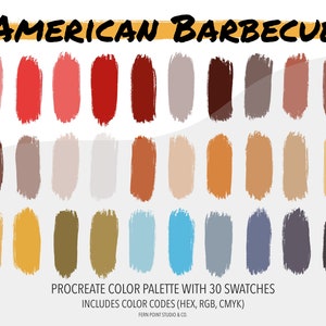Procreate Color Palette | American Barbecue | Instant Download ...