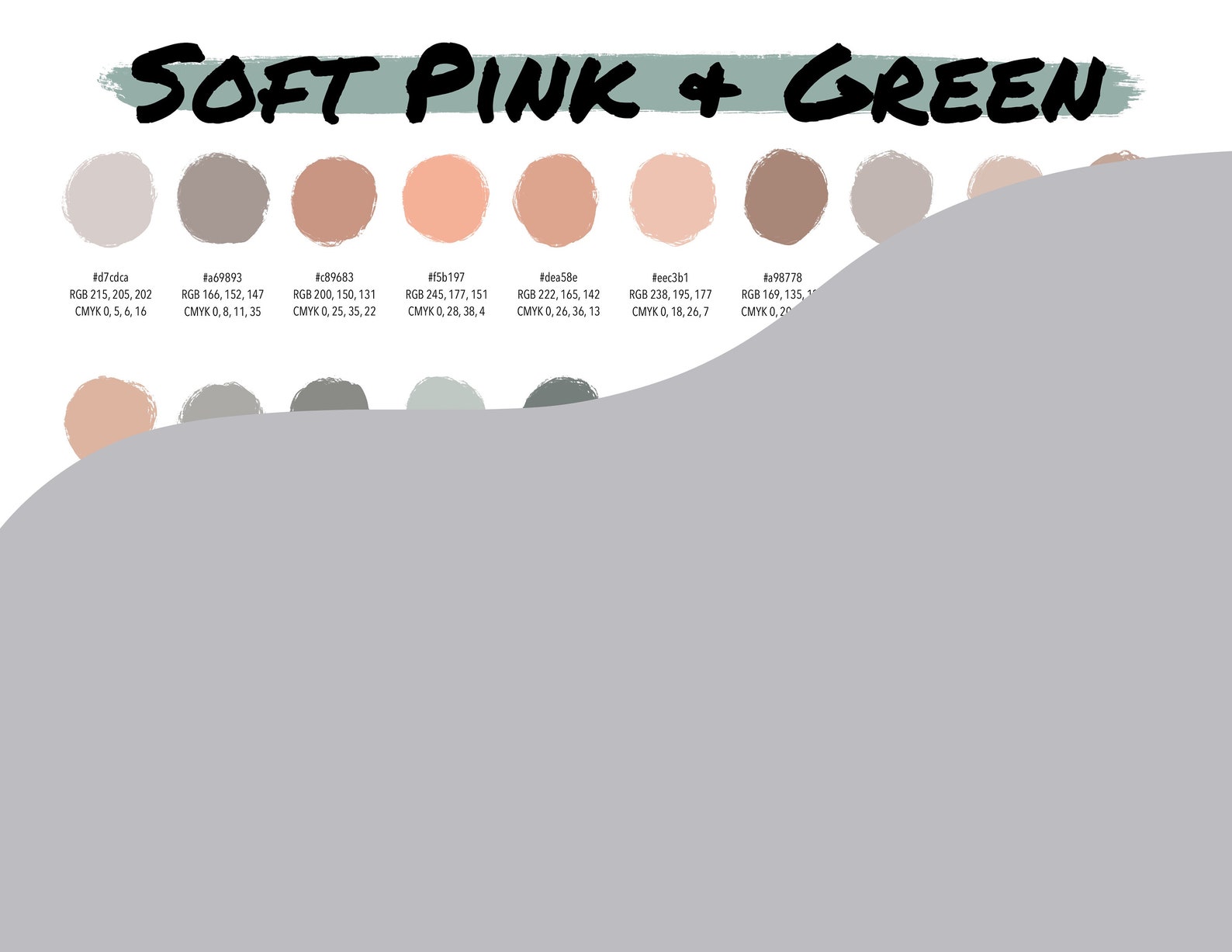 Procreate Color Palette | Soft Pink & Green | Instant Download ...