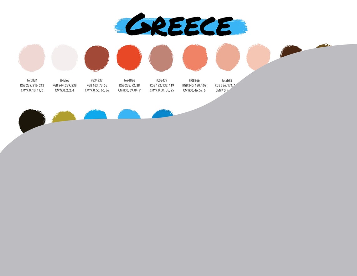 Procreate Color Palette | Greece | Instant Download | Digital File | Color Swatches | Color ...