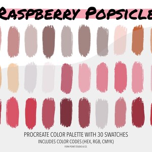 Procreate Color Palette | Raspberry Popsicle | Instant Download ...