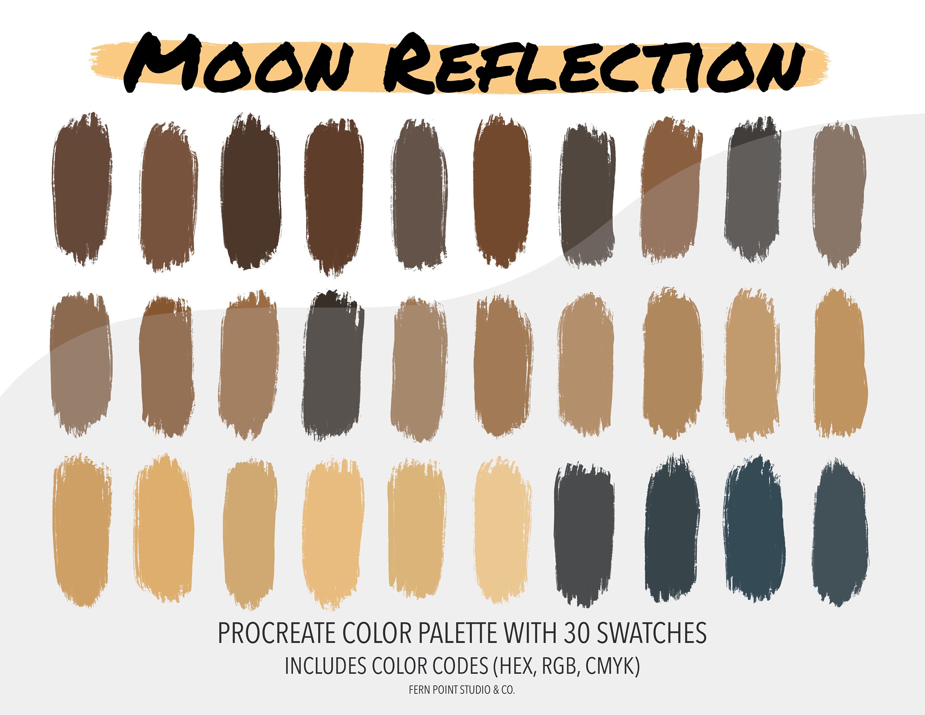Procreate Color Palette Moon Reflection Instant Download Digital File ...