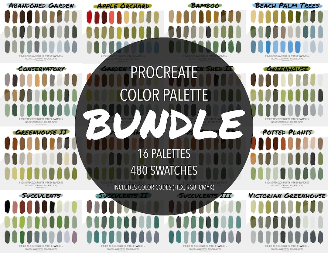 Procreate Color Palette Bundle | 16 Palettes | Plants | Instant ...