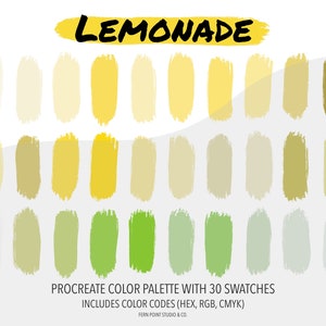 Procreate Color Palette Lemonade Instant Download Digital File Color ...