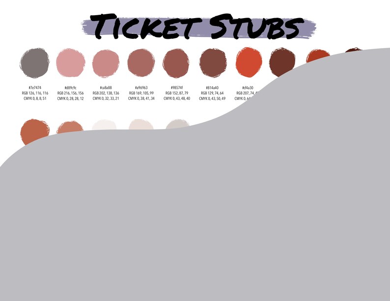 Procreate Color Palette Ticket Stubs Instant Download Digital File ...