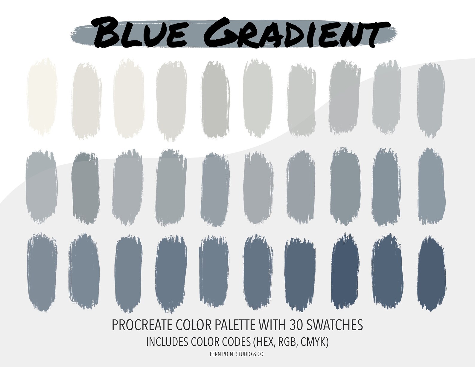 Procreate Color Palette | Blue Gradient | Instant Download | Digital ...