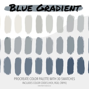 Procreate Color Palette | Blue Gradient | Instant Download | Digital ...