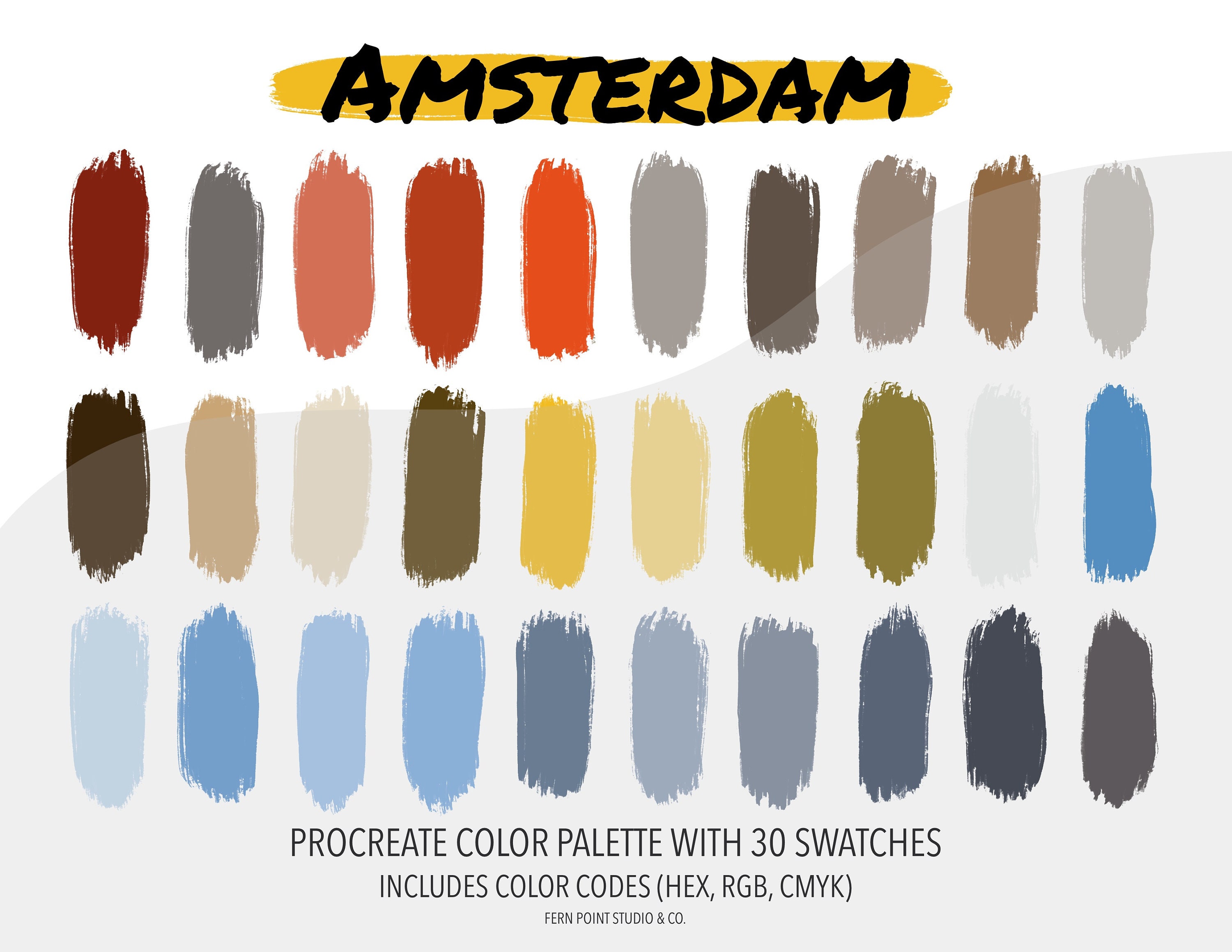 Paleta de colores Procreate / Ámsterdam / Descarga instantánea ...