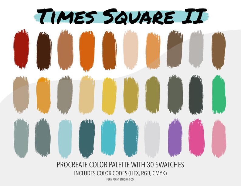 Procreate Color Palette | Times Square 2 | Instant Download | Digital ...