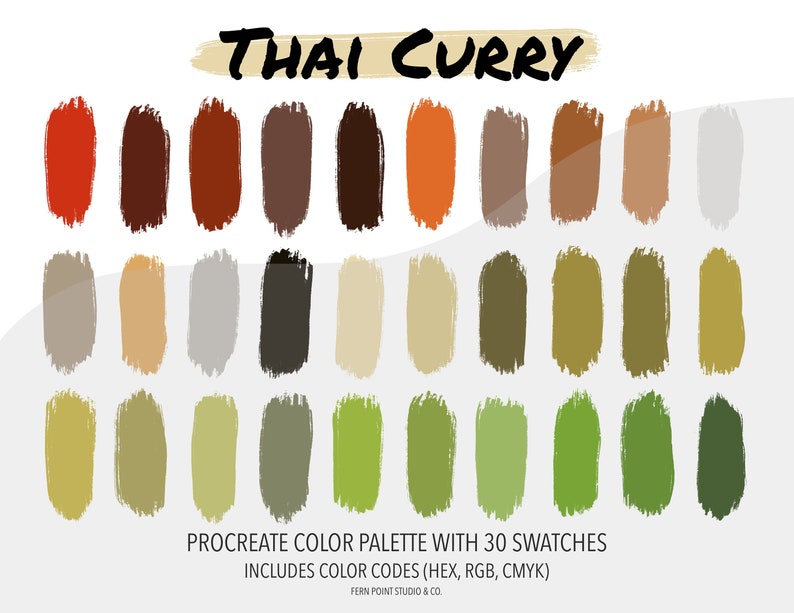 Procreate Color Palette | Thai Curry | Instant Download | Digital File ...