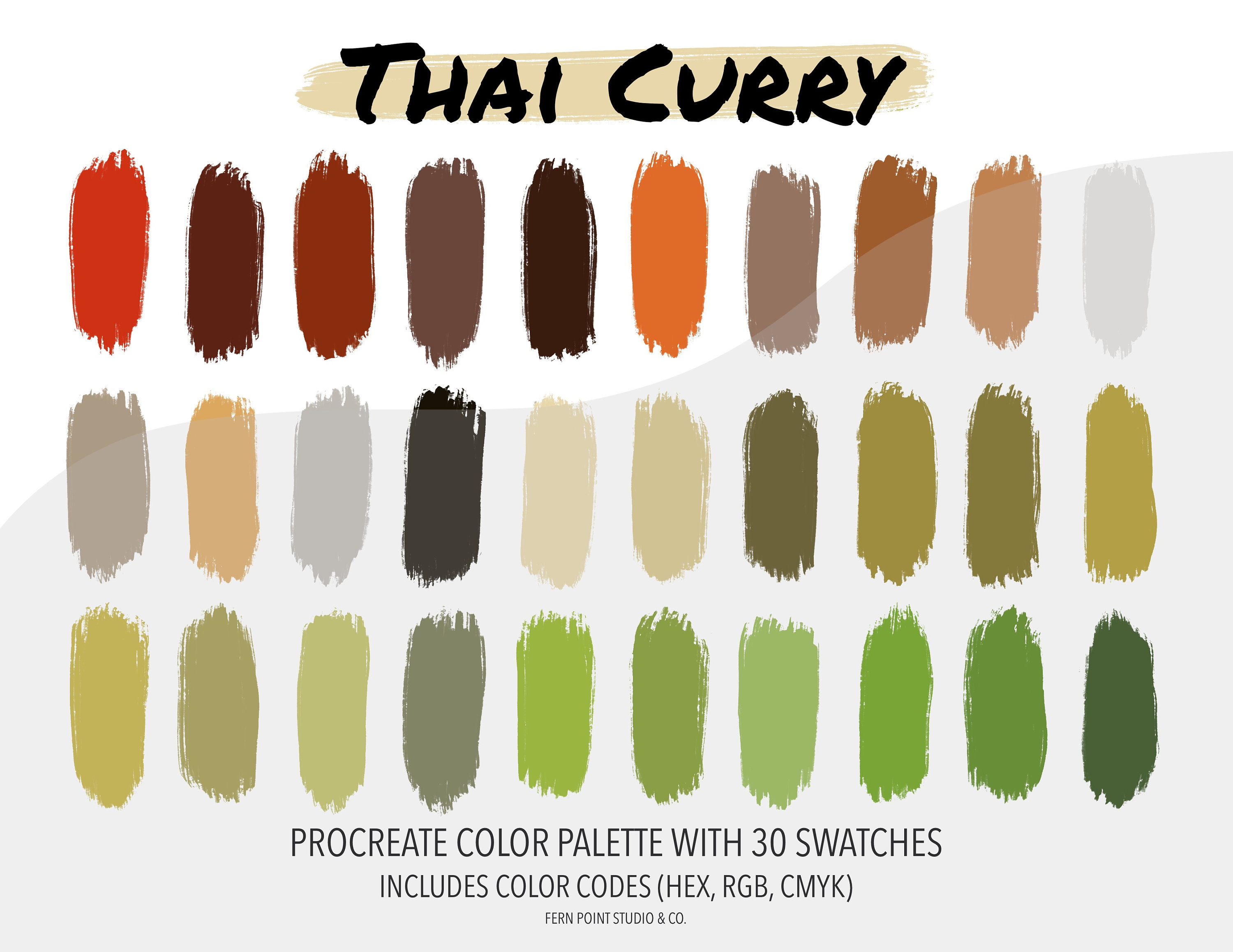 Procreate Color Palette | Thai Curry | Instant Download | Digital File ...