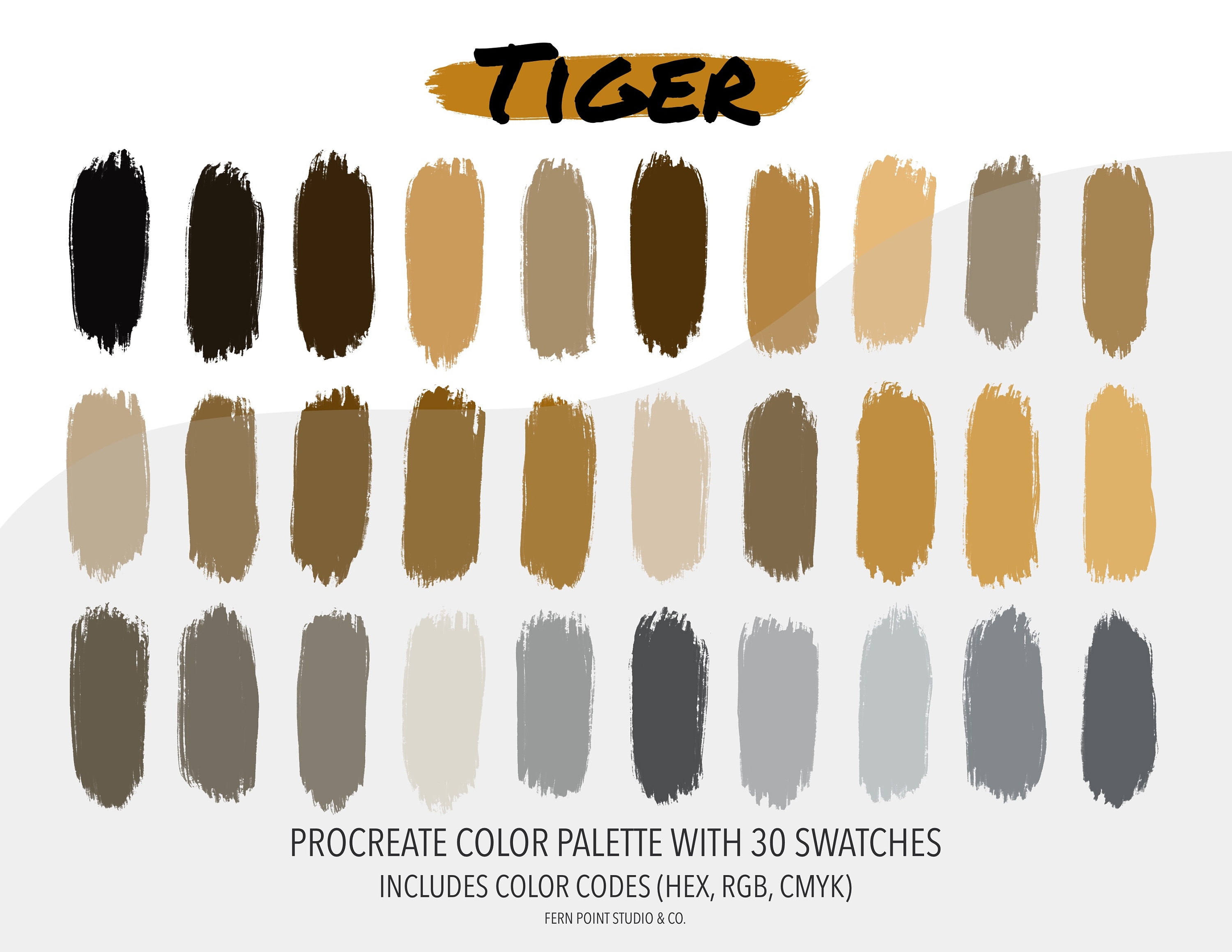 Procreate Color Palette | Tiger | Instant Download | Digital File ...